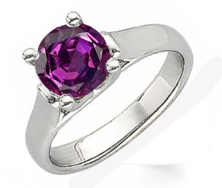 Alexandrite Solitaire set with Real 1.00 Carat 5.80 mm Vivid Color ...