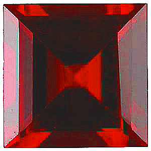 Imitation Red Garnet Square Cut Stones
