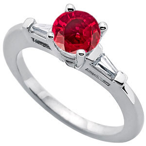 Ruby Engagement Ring With Round 1.00 Carat 6mm Natural Real GEM Grade ...