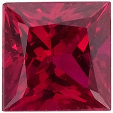 Princess Cut Ruby Gemstone - Loose Discount Ruby