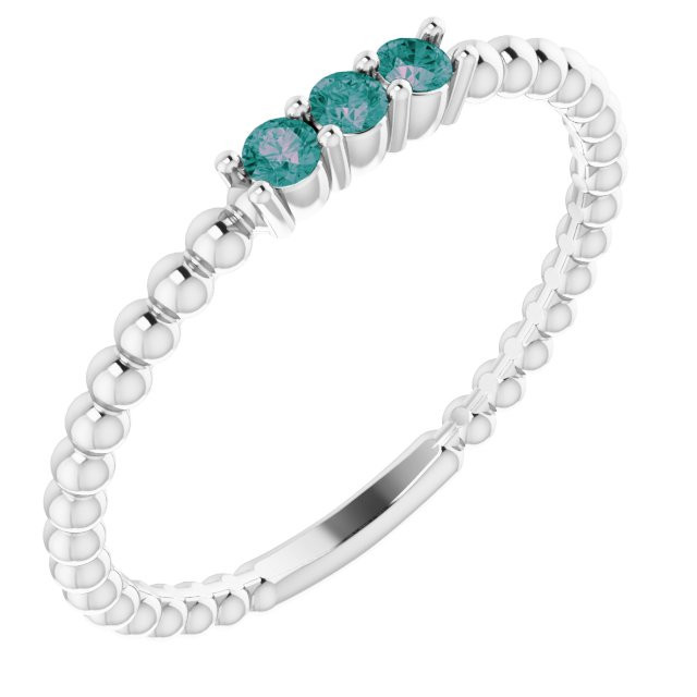 Genuine Alexandrite White 14kt White Gold Ring with Unique 8 Prong Style