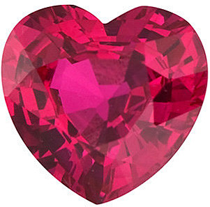 Loose Ruby Gems in Heart Cut - Grade AA Heart Shape Rubies for SALE