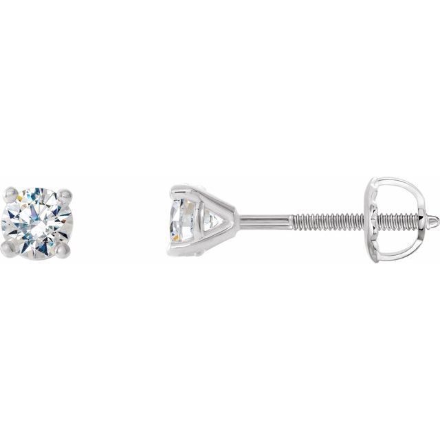 Sterling Silver 0.13 Carat Natural Diamond Cocktail Style Threaded Post ...