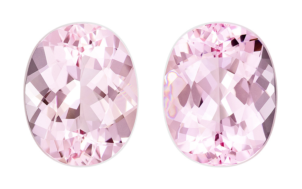 4.41 Carat Pink Morganite Pair in Oval Cut Gems, 9.9x7.8mm size ...