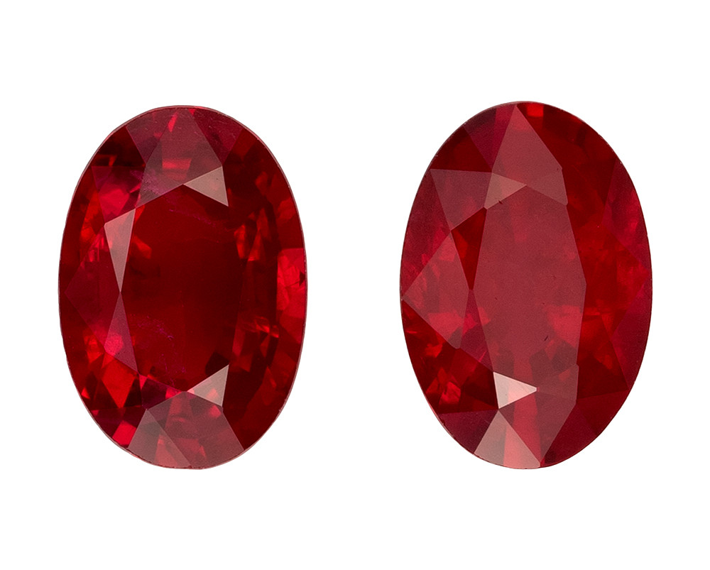 1.15 Carat Ruby Pair of Oval Cut Gems, 6x4mm size | AfricaGems