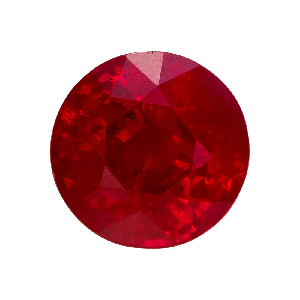 Gemstone GRS Certified Loose Ruby, 2.03 carats in Round Shape, 7.03 x 6 ...