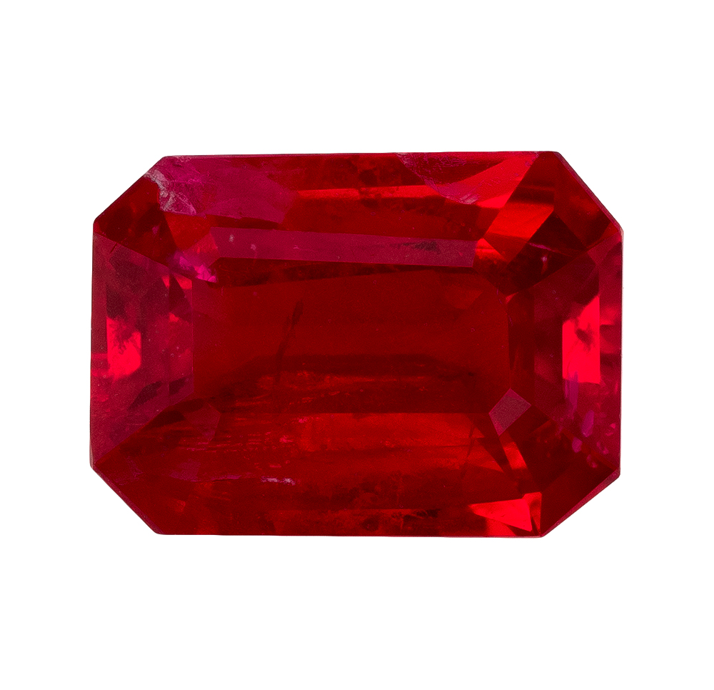 Vivid Red Ruby - Emerald Cut - 1.08 Carats - 6.9x5 mm - AfricaGems