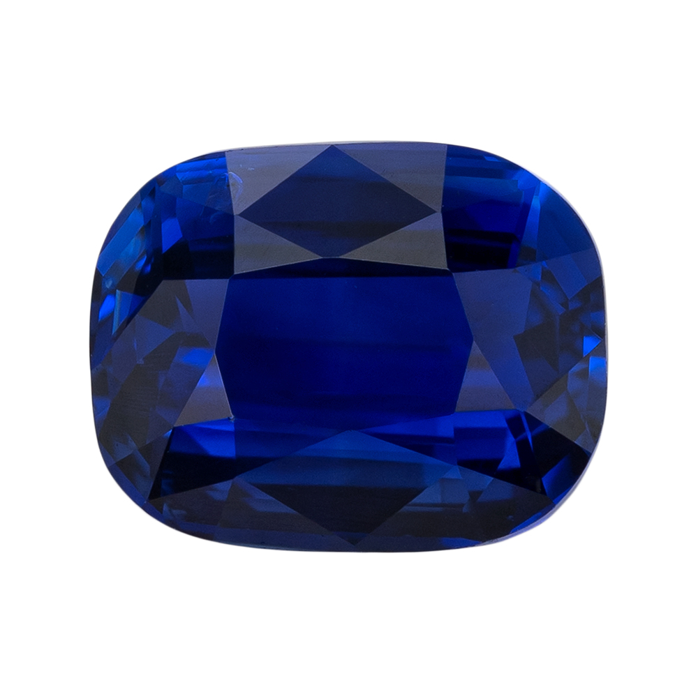 Rich Royal Blue Sapphire Unheated Gemstone 1.51 Carats, Cushion Cut, 7 ...