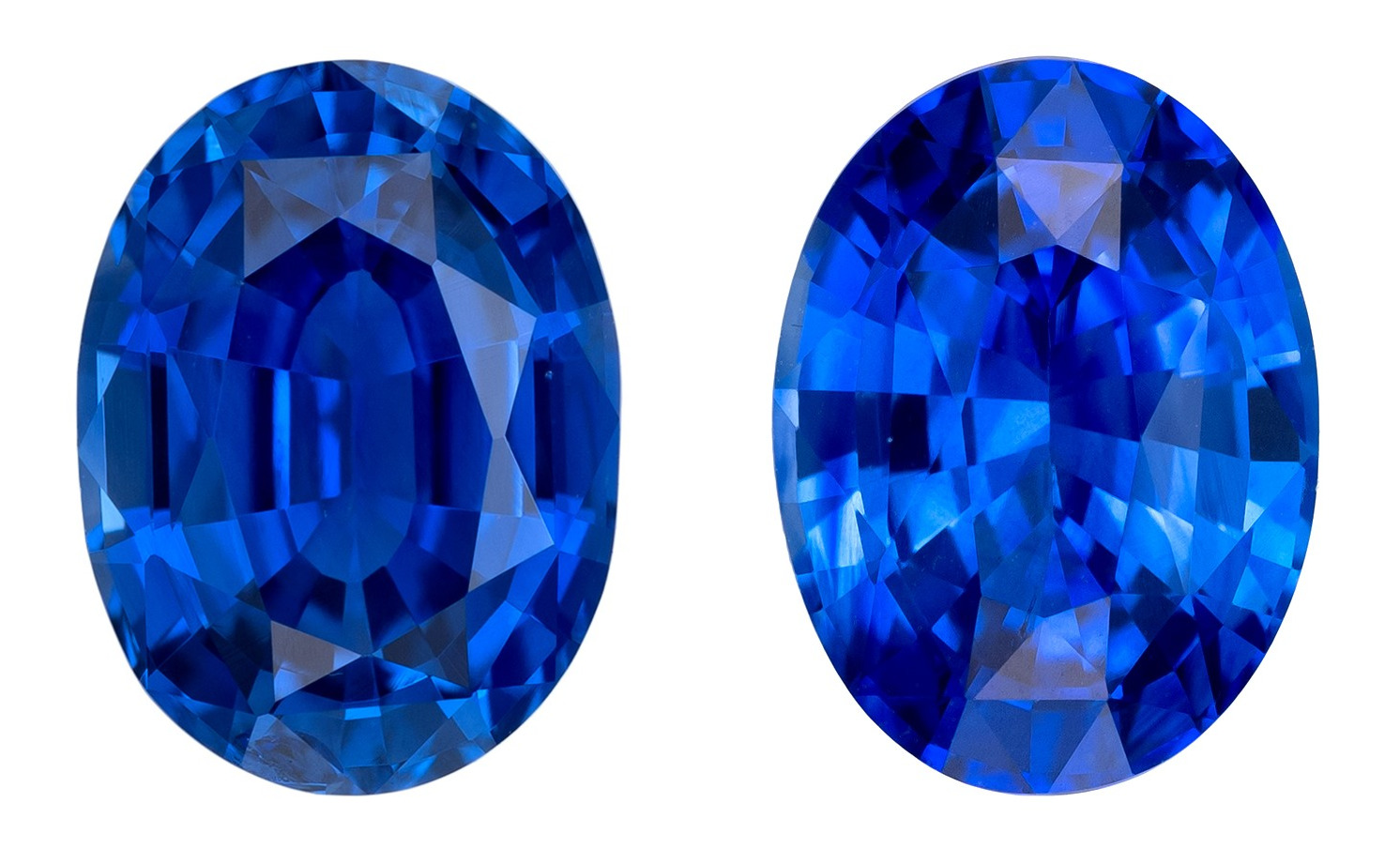 Rich Pair of Oval Blue Sapphire Gems - 3.99 Carats - 8.7x6.5mm - AfricaGems