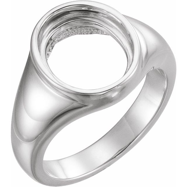 Bezel Set Ring Mounting in Platinum for Oval Stone, 7.59 grams - AfricaGems
