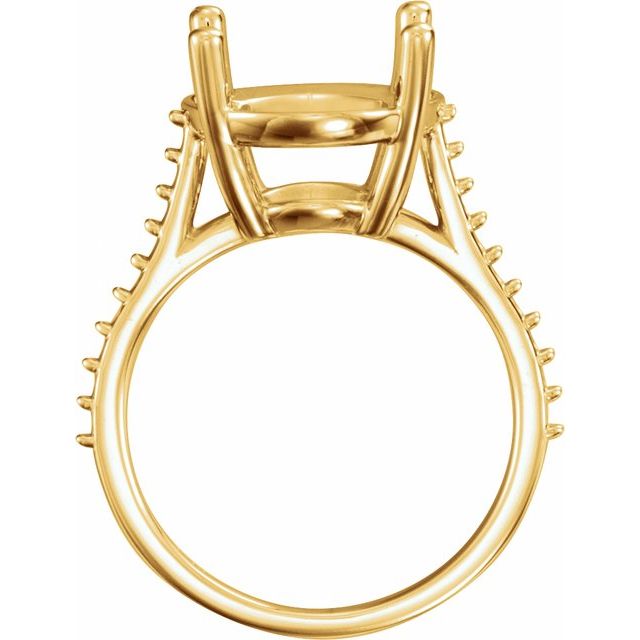 Accented Ring Mounting in 10 Karat Yellow Gold for Oval Stone, 4.04 ...