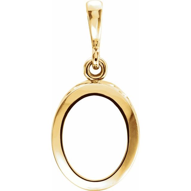 Filgree Back Set Bezel Pendant Mounting in 14 Karat Yellow Gold for ...