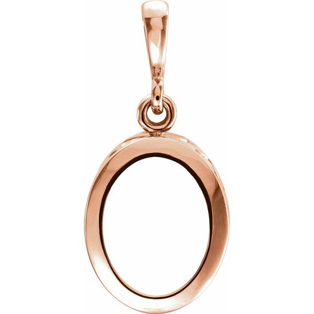 Filgree Back Set Bezel Pendant Mounting in 14 Karat Rose Gold for Oval ...