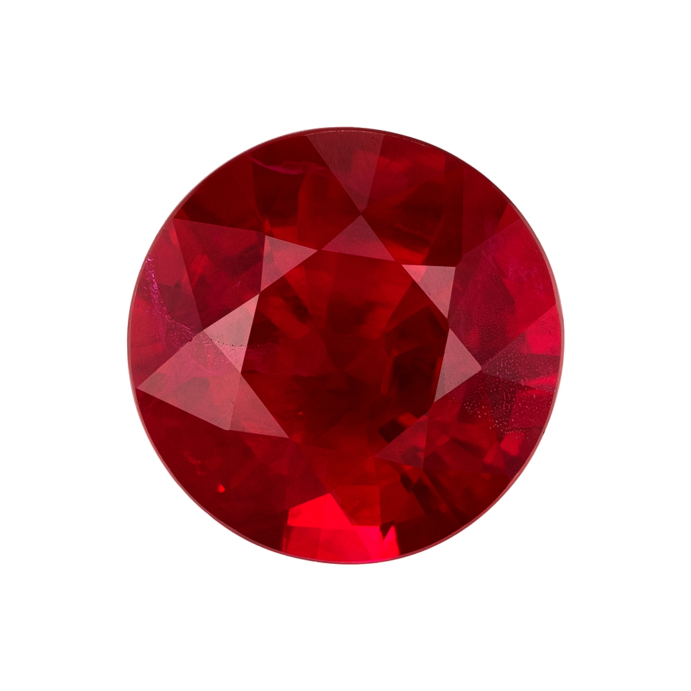Rare Size in Fine Gem Pigeon Blood Ruby Round, 2.36 carat, GRS ...