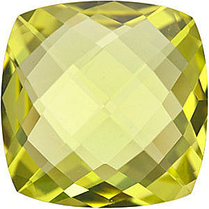 Lemon Quartz in Double Sided Checkerboard Cut in Antique Square Shape