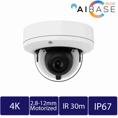 8MP AI Full Color Motorized Lens IP Dome Camera (CAM-IP3338W-AS-SI-Z-AI)