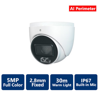 5MP Full-Color Turret IP Camera (CAM-IP6195-LED-28-AI)