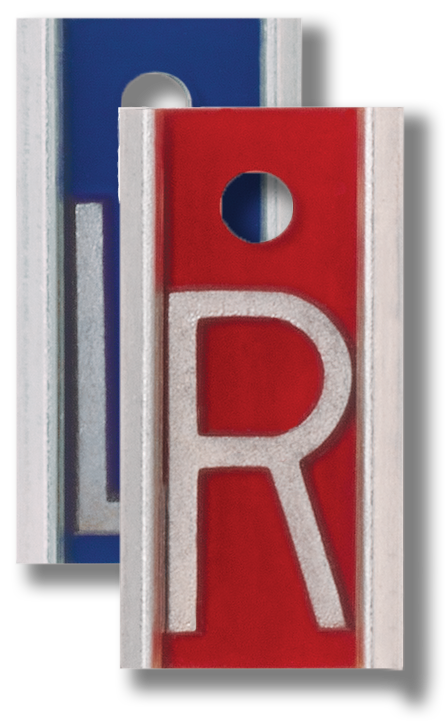 Aluminum Right & Left (1") Vertical Markers [No Characters]