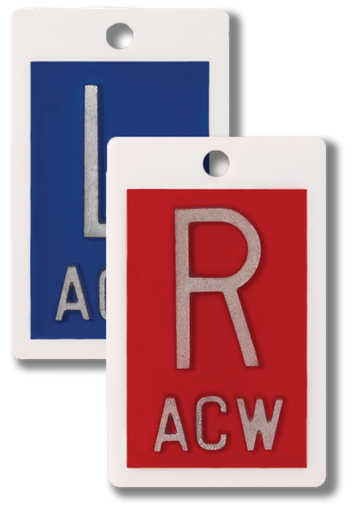 Plastic Right & Left (1") Vertical Markers [3 Character Max]