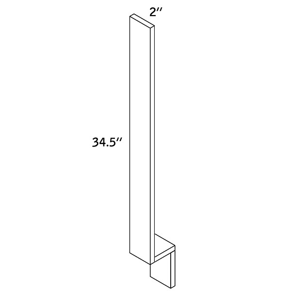 BASE FILLER 2"Wx34-1/2"H WOOD—BF2-9000 - Galaxy Cabinetry