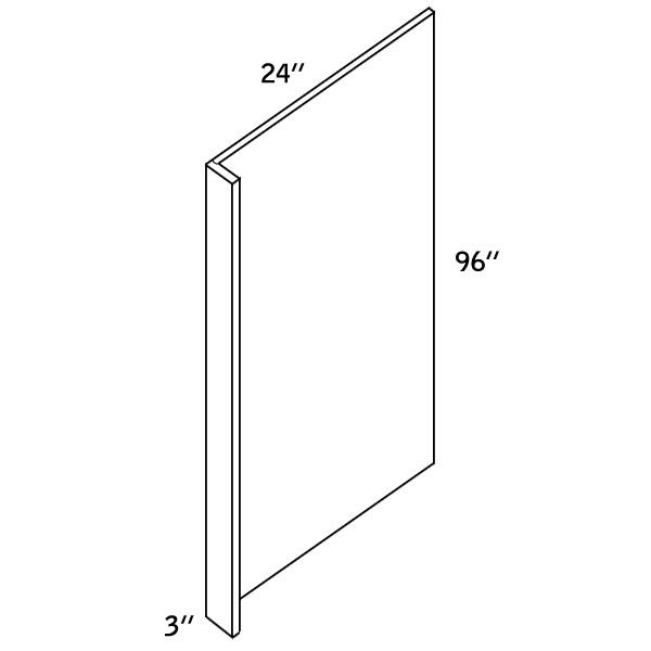 REFRIGERATOR END PANEL 96"Lx24"W, 1-1/2"W WOOD RETURN—REP3-9000 ...