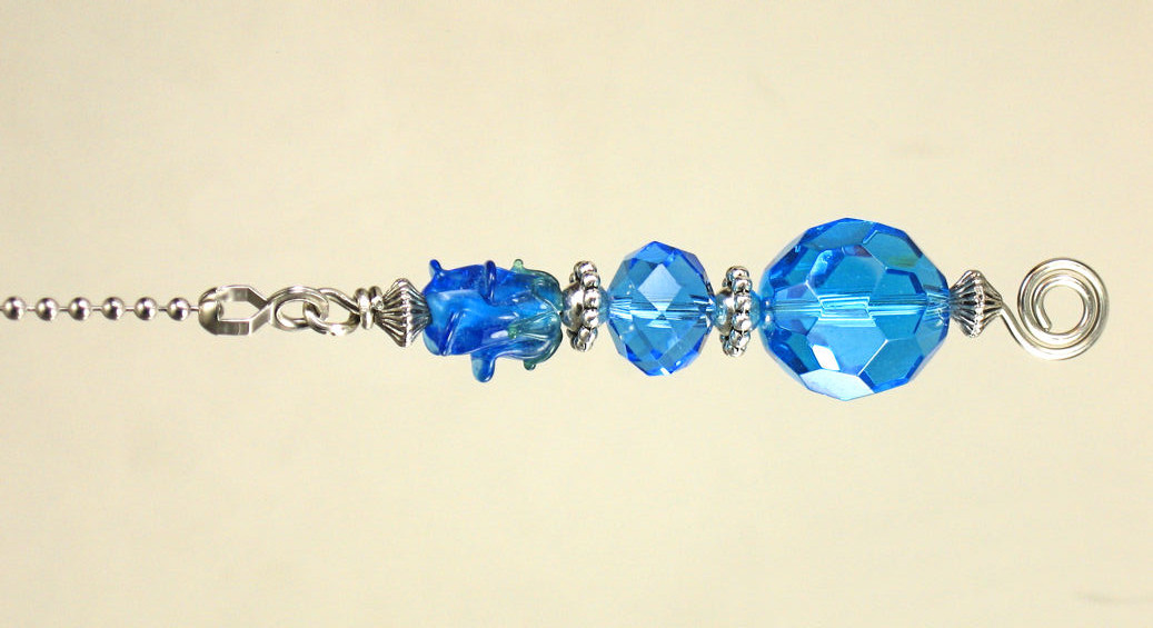 Blue Rose Fan Pull | Rose Fan Pull
