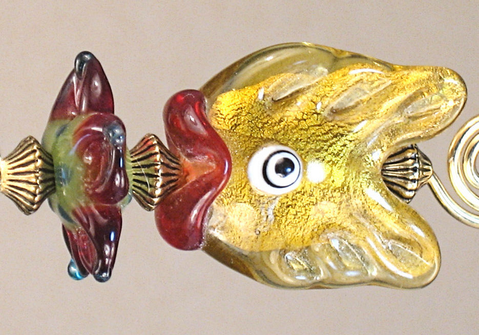 gold fish ceiling fan pull | gold glass fish fan pull