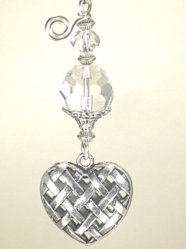 Lattice heart ceiling fan pull | silver heart pull chain