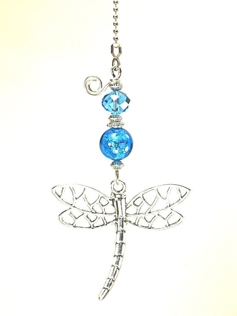 Turquoise Dragonfly Ceiling Fan Pull | Dragonfly Fan Pull Chain