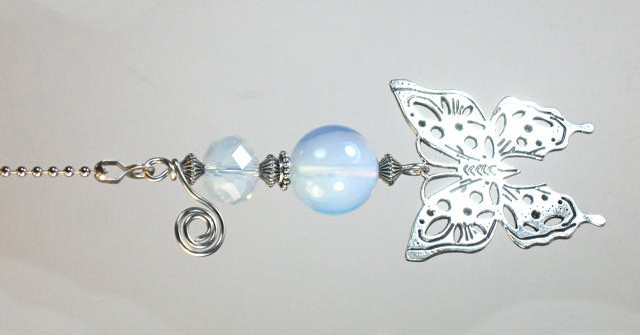 Butterfly Ceiling Fan Pull | Silver Butterfly Fan Pull Chain