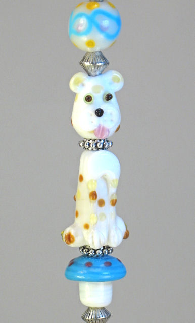 White dog fan pull | dog and mushroom ceiling fan pull