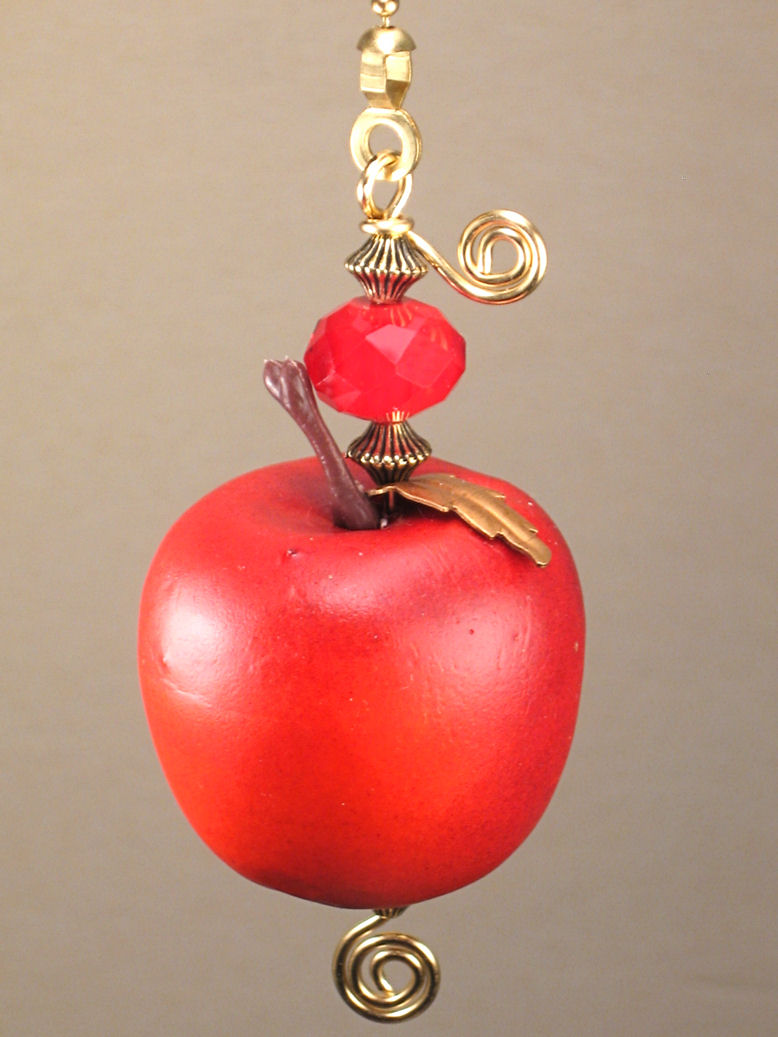 apple ceiling fan pull | red apple fan pull