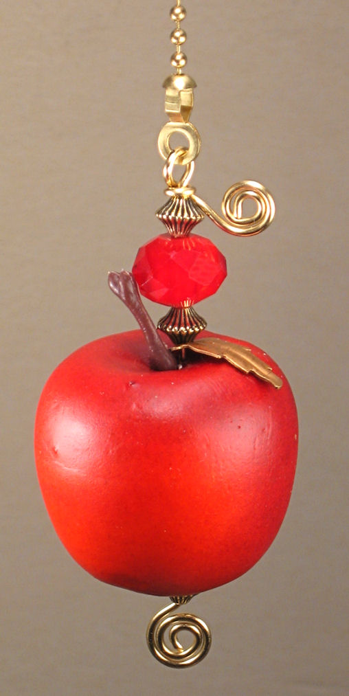 apple ceiling fan pull | red apple fan pull