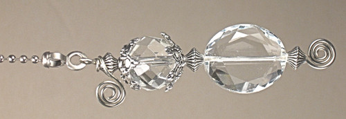 Oval Crystal Fan Pull |Clear Oval Ceiling Fan Pull
