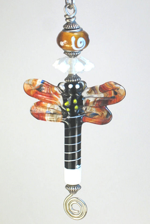 Black Dragonfly Ceiling Fan Pull | Glass dragonfly fan pull