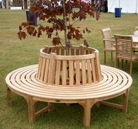 Round Teak Tree Deluxe Bench - Chairs and Tables UK - Teak Garden Furniture