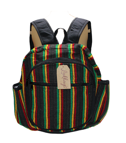 Striped Rasta Backpack - Black - VP Reggae
