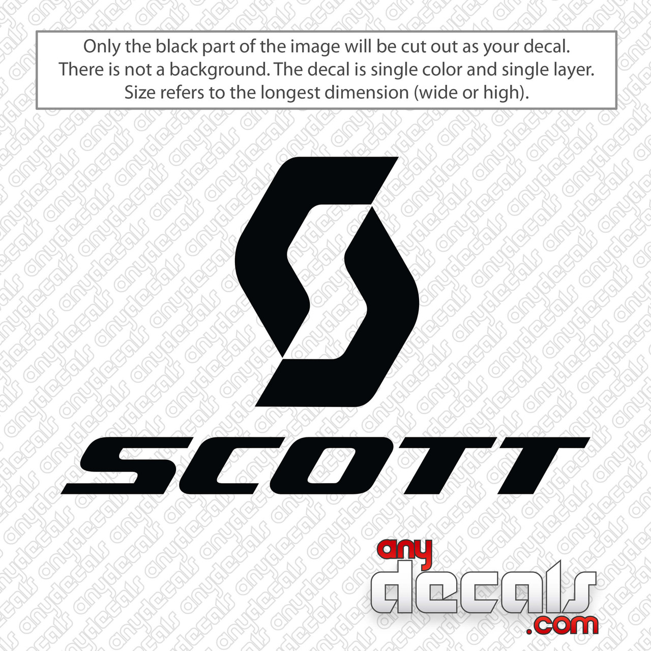 Scott Logo Long Decal Sticker - AnyDecals.com