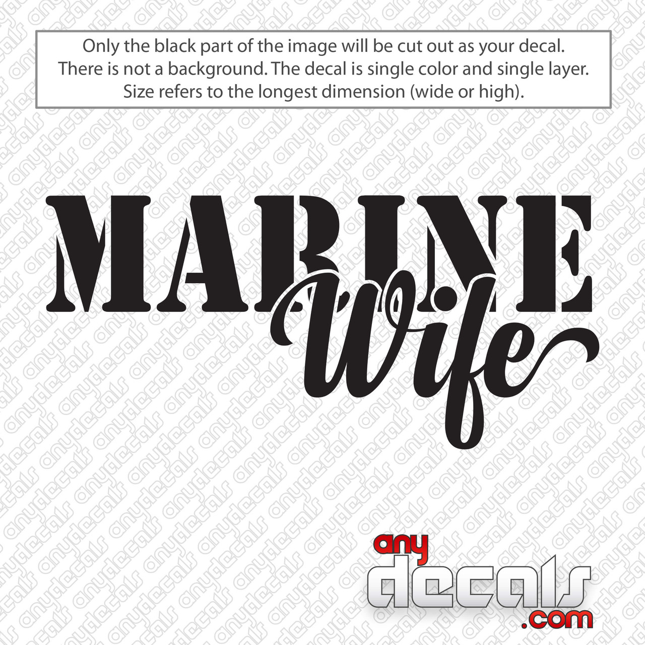 Navy Wife Decal Sticker - AnyDecals.com