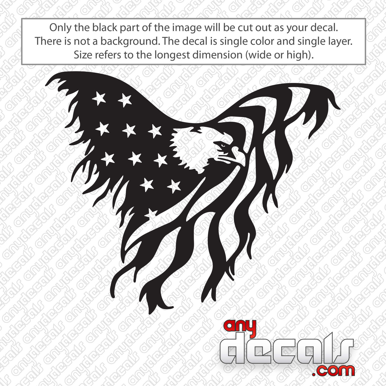 Distressed American Flag Cross Decal Sticker - AnyDecals.com