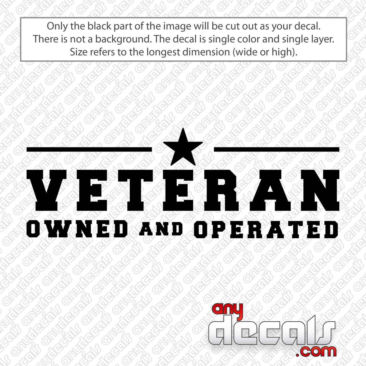 Veteran Distressed American Flag Decal Sticker - AnyDecals.com