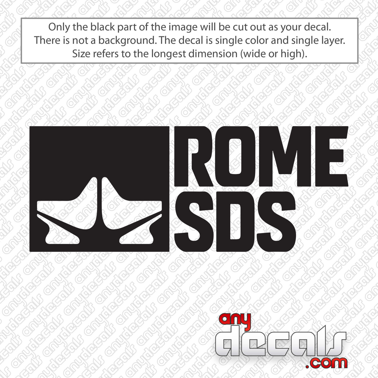 Rome sds Snowboards Emblem Decal Sticker - AnyDecals.com