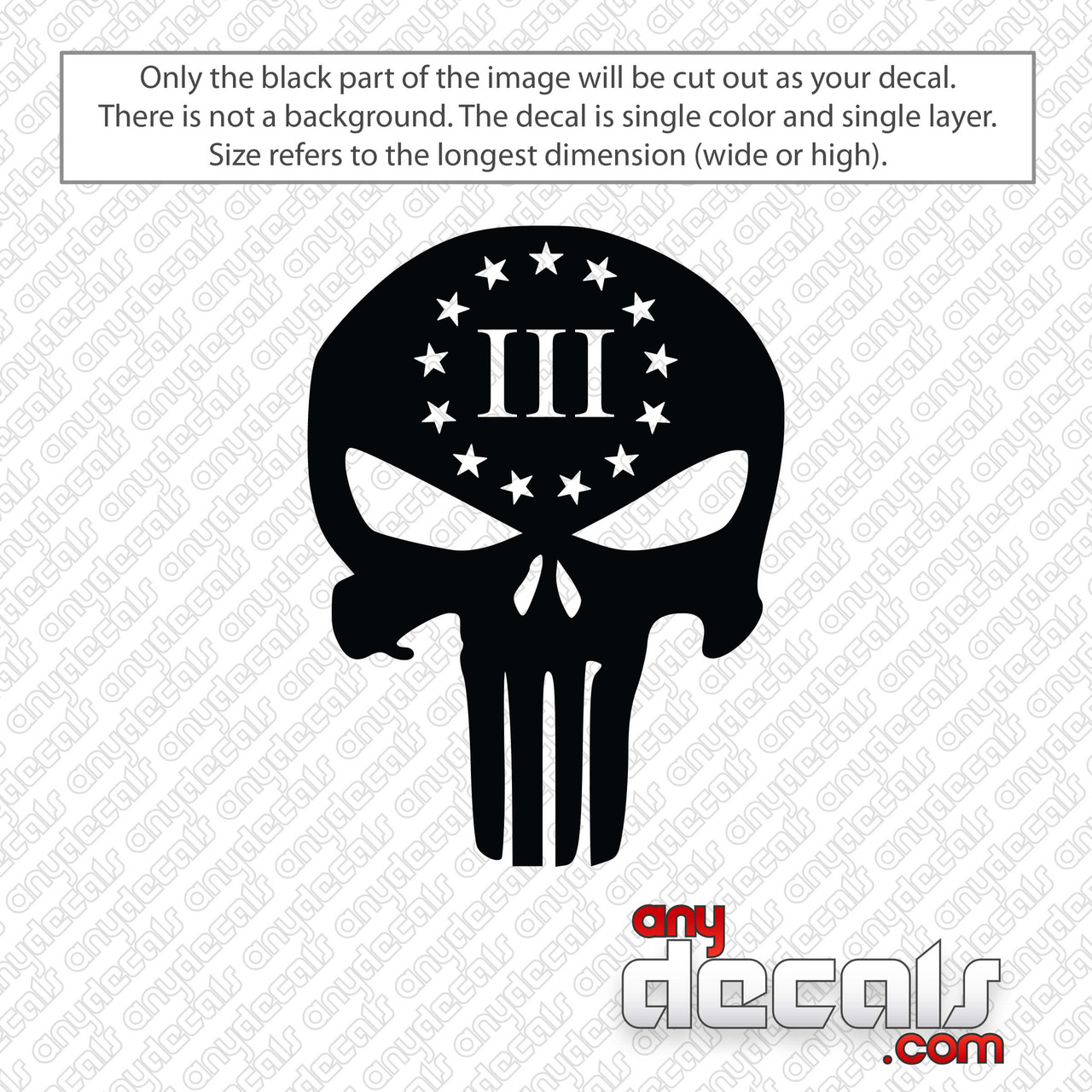 Punisher Skull Decal Sticker - AnyDecals.com