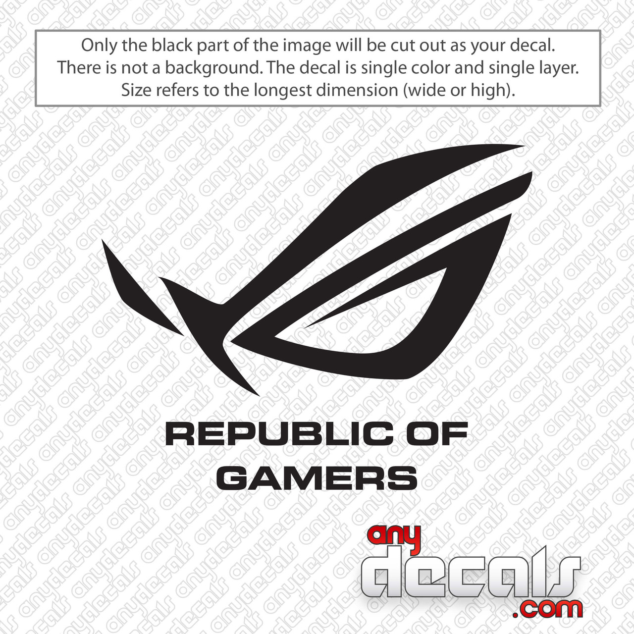 Asus Republic of Gamers Decal Sticker - AnyDecals.com
