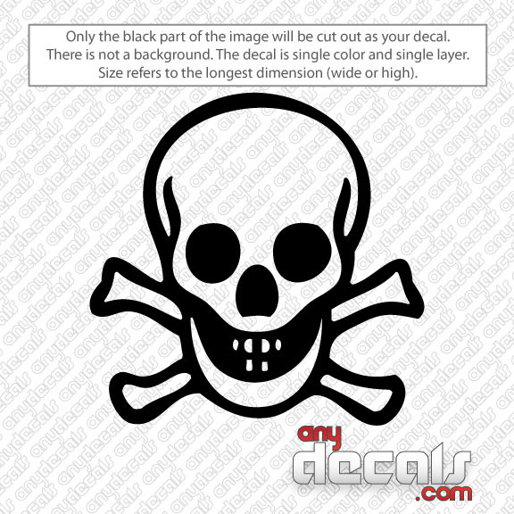 Skull and Cross Bones Decal Sticker - AnyDecals.com