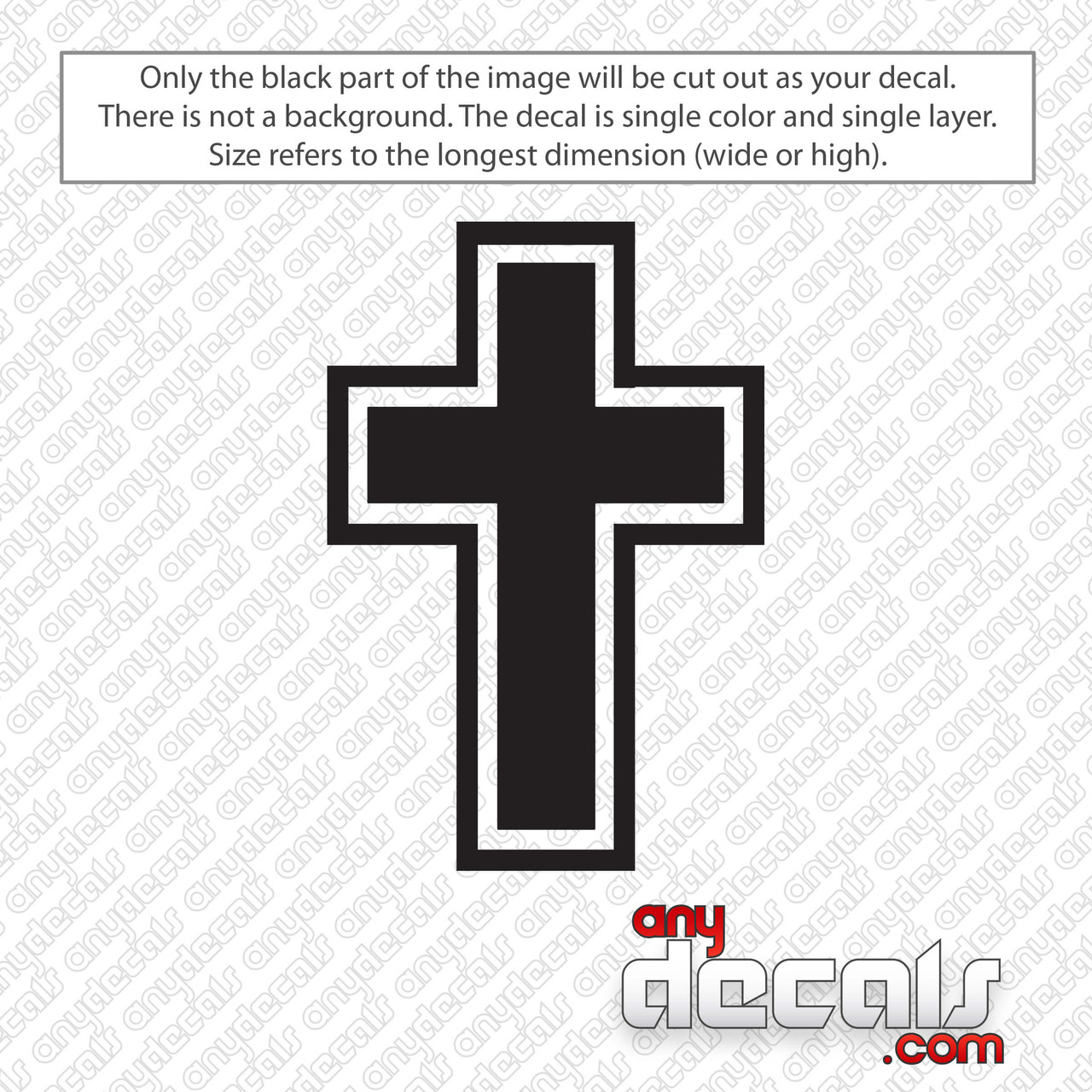 Double Cross Decal Sticker - AnyDecals.com