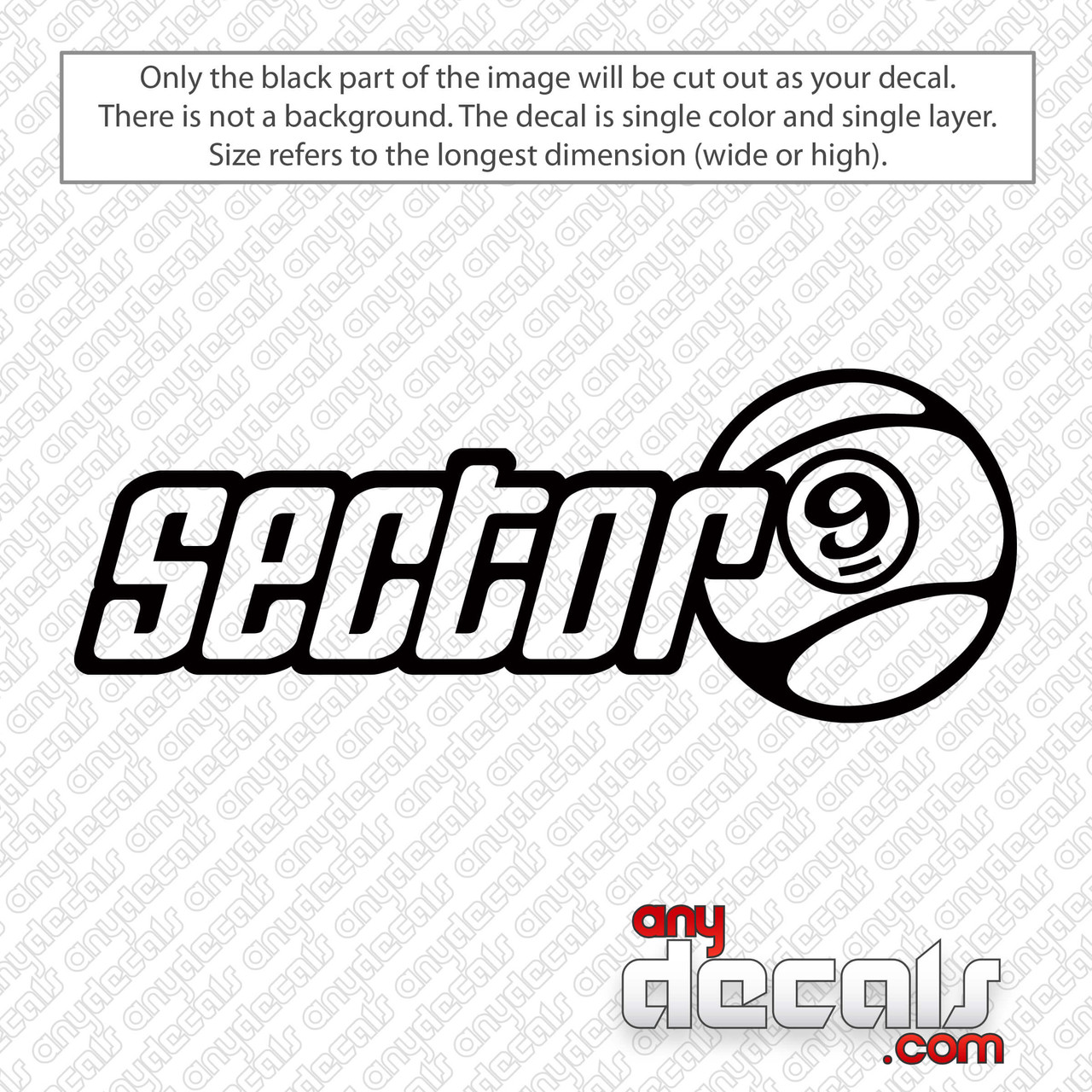 Sector 9 Logo Decal Sticker - AnyDecals.com