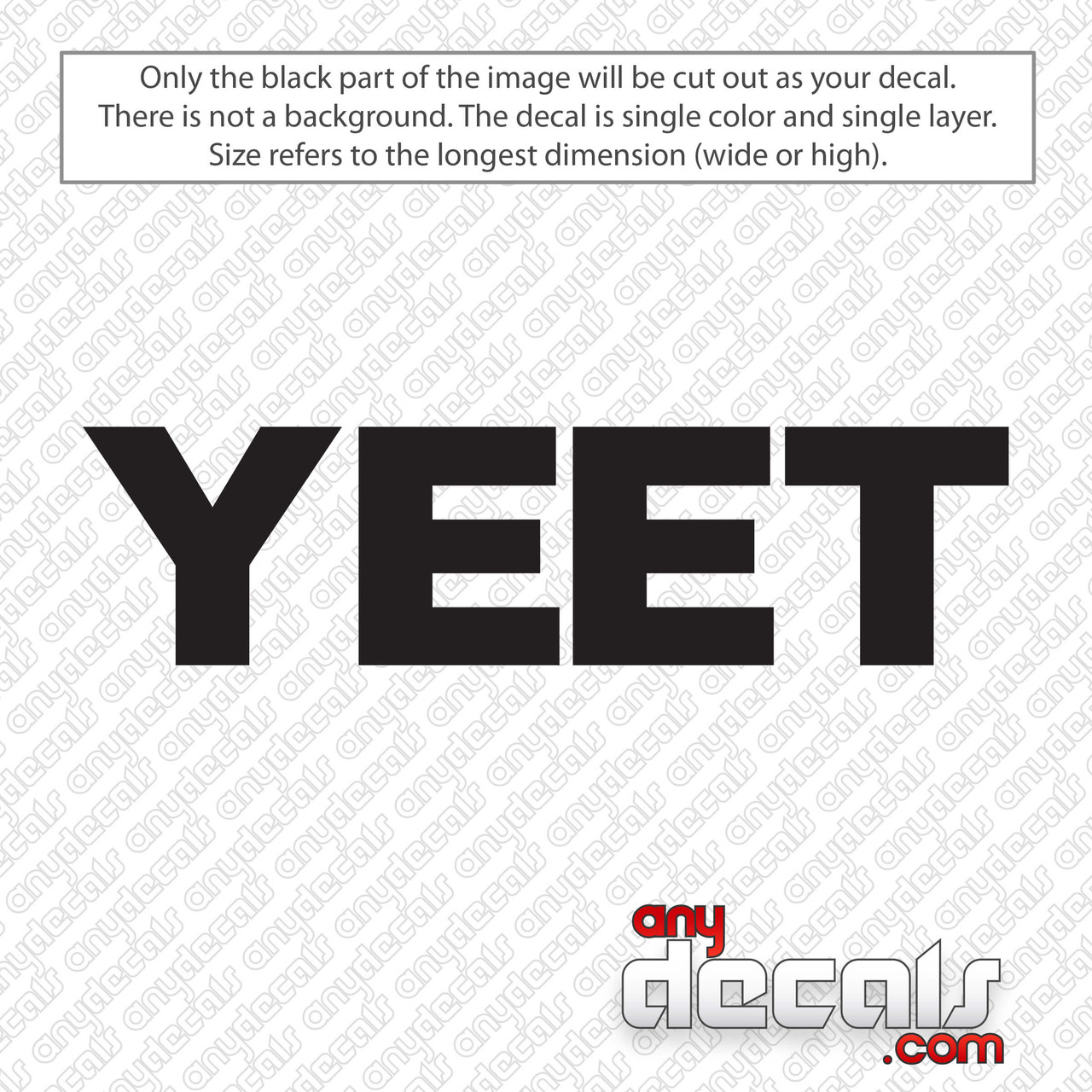 YEET Text Decal Sticker - AnyDecals.com