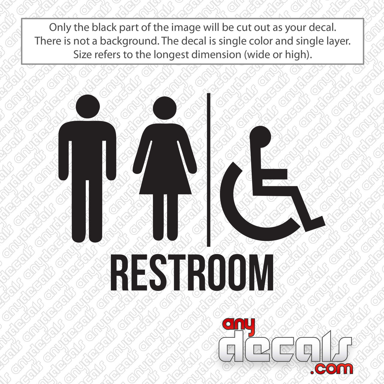 Restroom Business Decal Sticker - AnyDecals.com