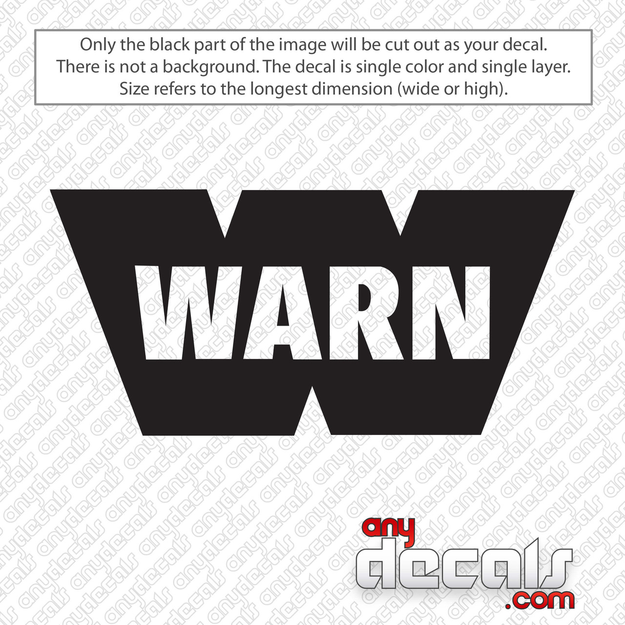Warn Winches Logo Decal Sticker - AnyDecals.com
